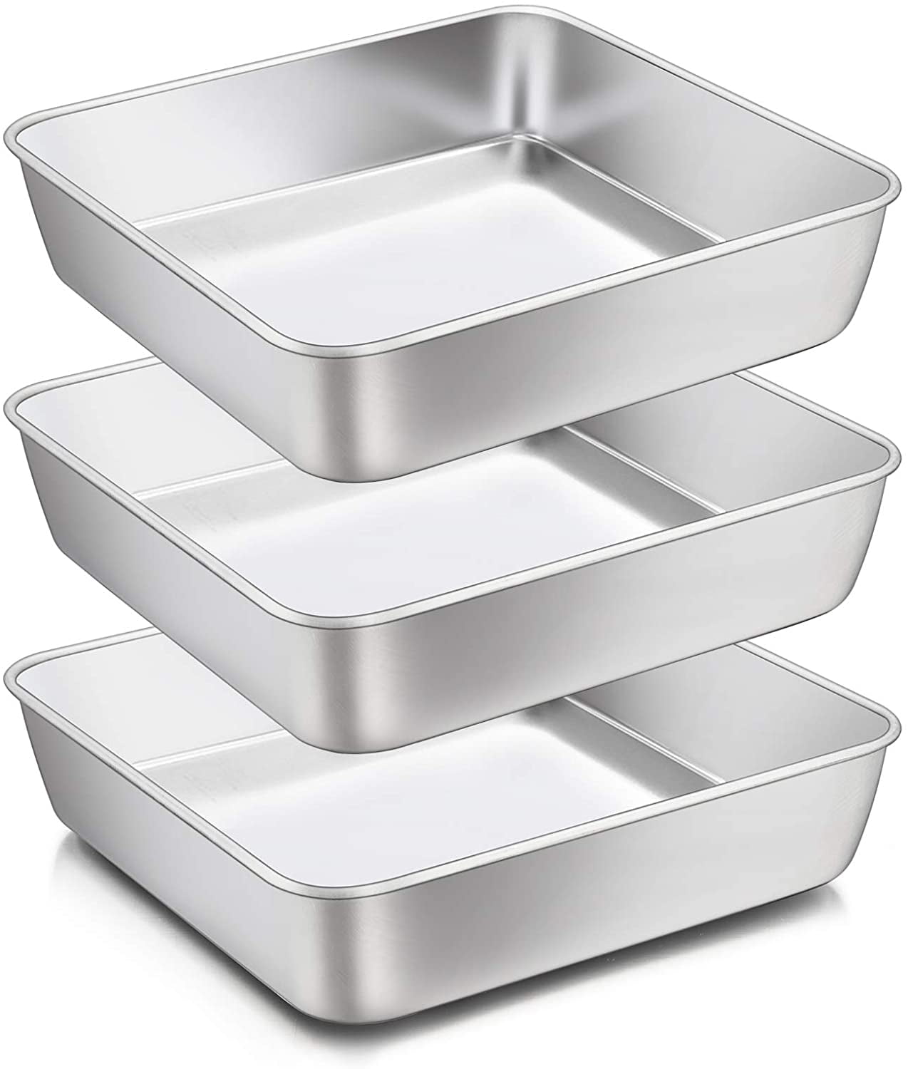 8 x 8-Inch Baking Pan, Square Cake Brownie Pans Stainless Steel ...