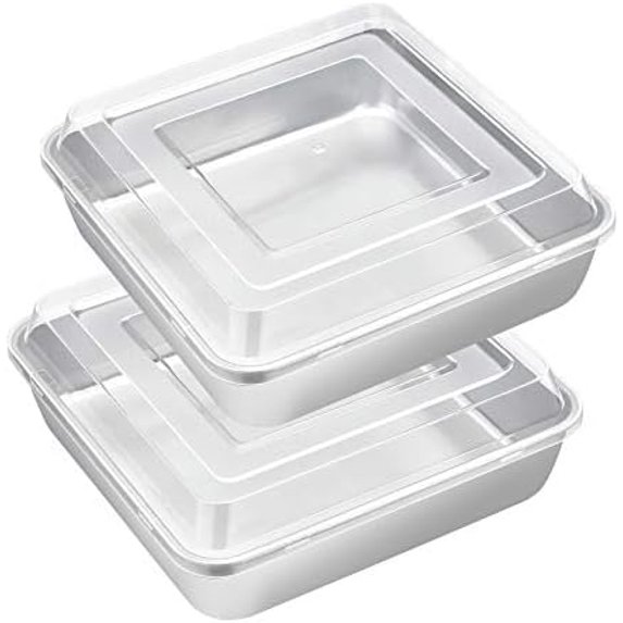 8 x 8-Inch Baking Pan with lid, Square Cake Brownie Baking Pans ...