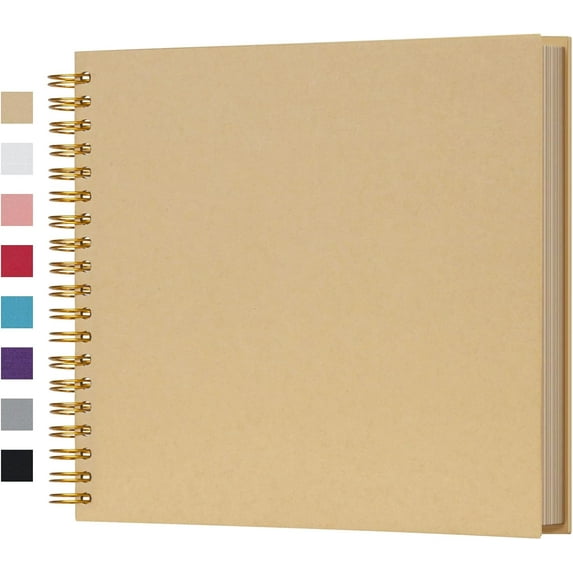 8 x 8 Inch DIY Scrapbook Album 40 Pages Hardcover Kraft Paper Scrap ...