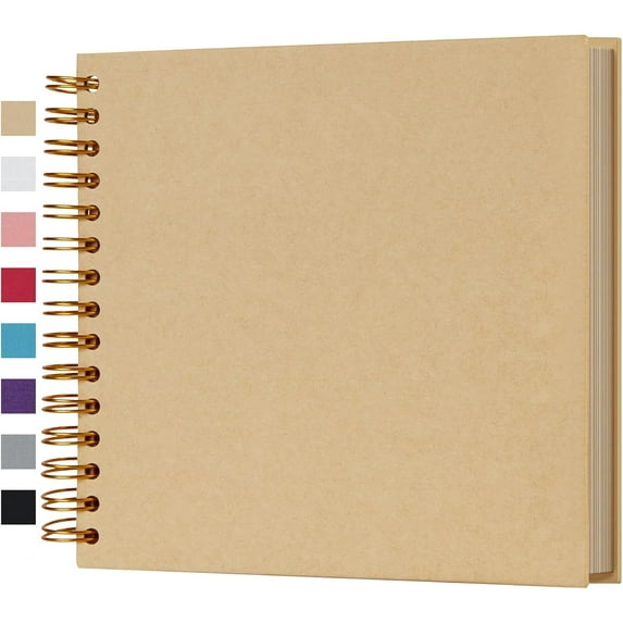 8 x 8 Inch DIY Scrapbook Album 40 Pages Hardcover Kraft Paper Scrap ...