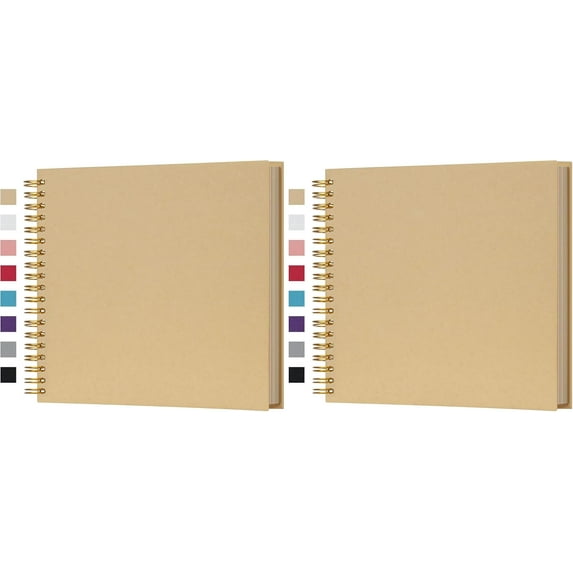 8 x 8 Inch DIY Scrapbook Album 40 Pages Hardcover Kraft Paper Scrap ...