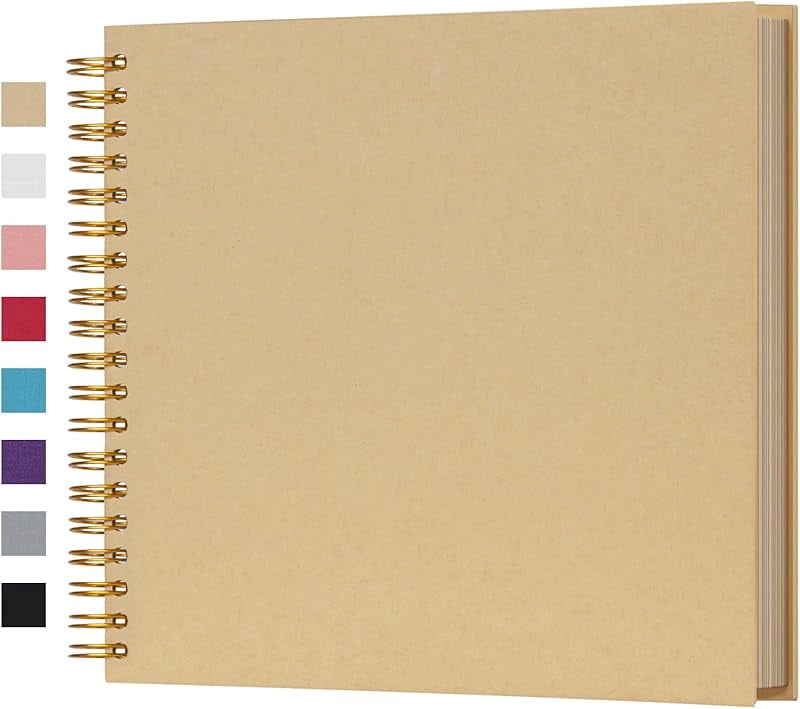 8 x 8 Inch DIY Scrapbook Album 40 Pages Hardcover Kraft Paper Scrap ...