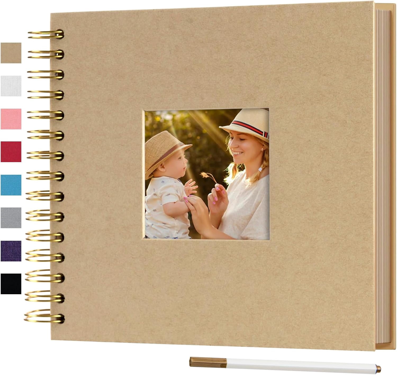 8 x 8 Inch Small DIY Scrapbook Photo Album with Window Design Cover 80 ...