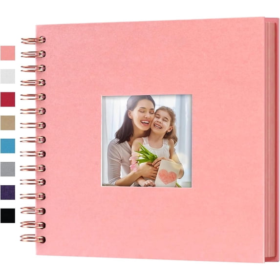 8 x 8 Inch Small DIY Scrapbook Photo Album with Window Design Cover 80 ...