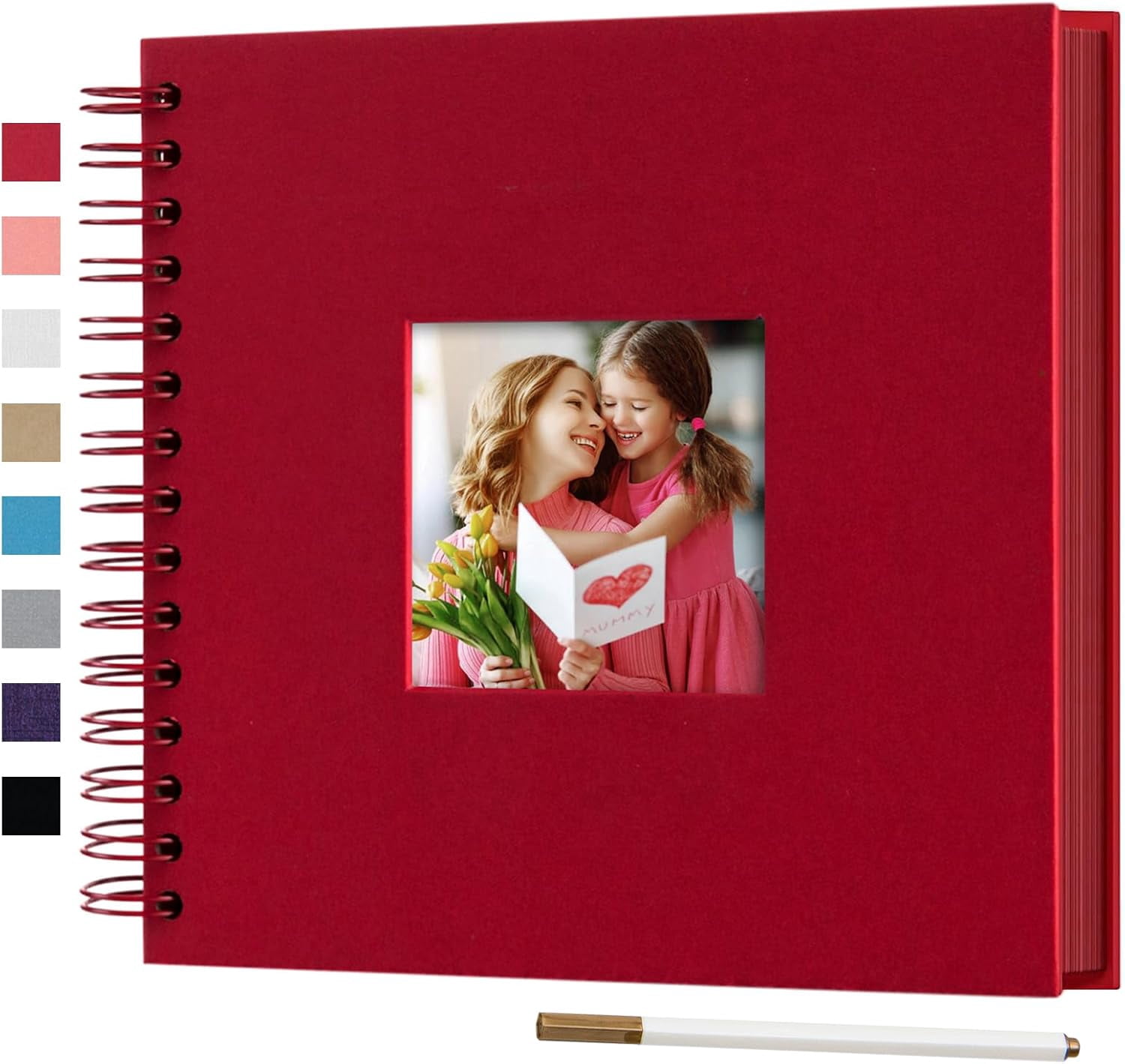 8 x 8 Inch Small DIY Scrapbook Photo Album with Window Design Cover 80 ...