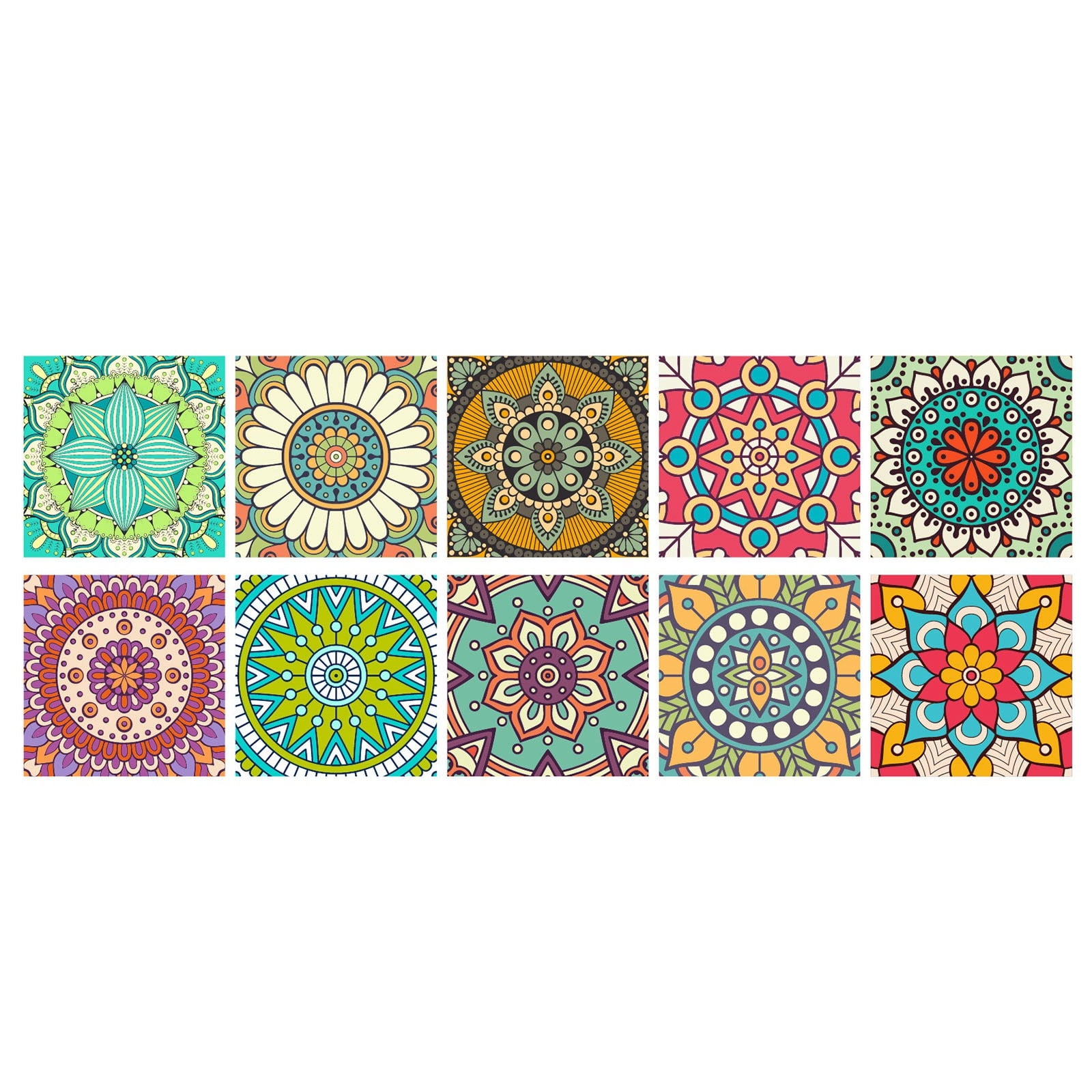 8" x 8" Peel and Stick Boho Floor Tile, 10 PCS Floor Tiles, Removable ...