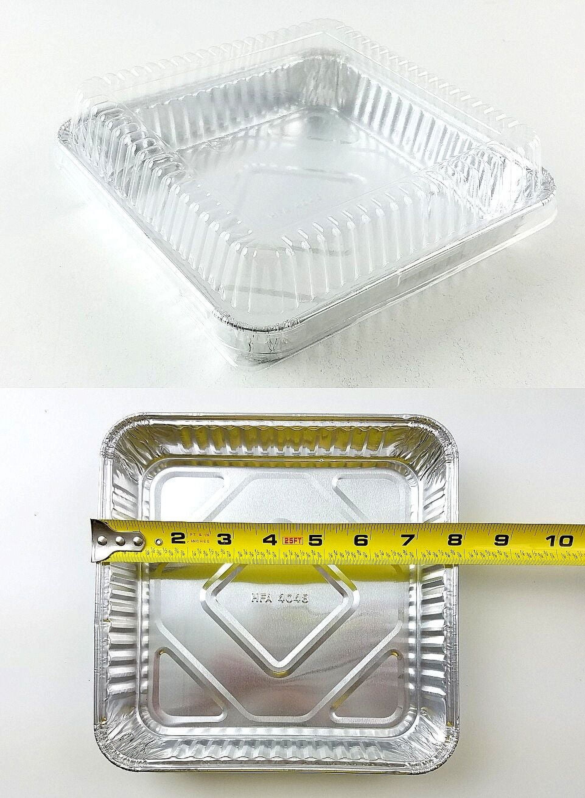 8" x 8" Square Aluminum Foil Cake Pan w/Dome Lid - Disposable Pans ...