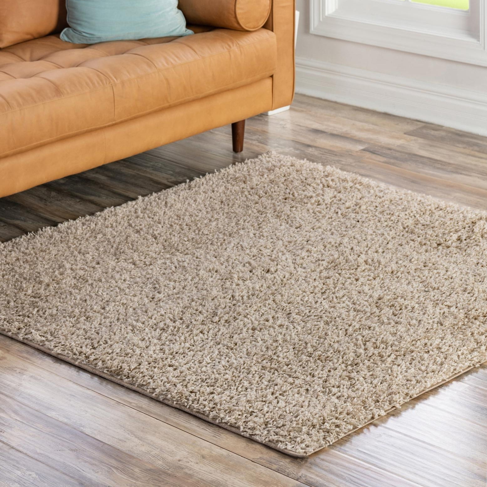 Unique Loom Everyday Shag Collection Area Rug - Solid (7' 10" Square ...