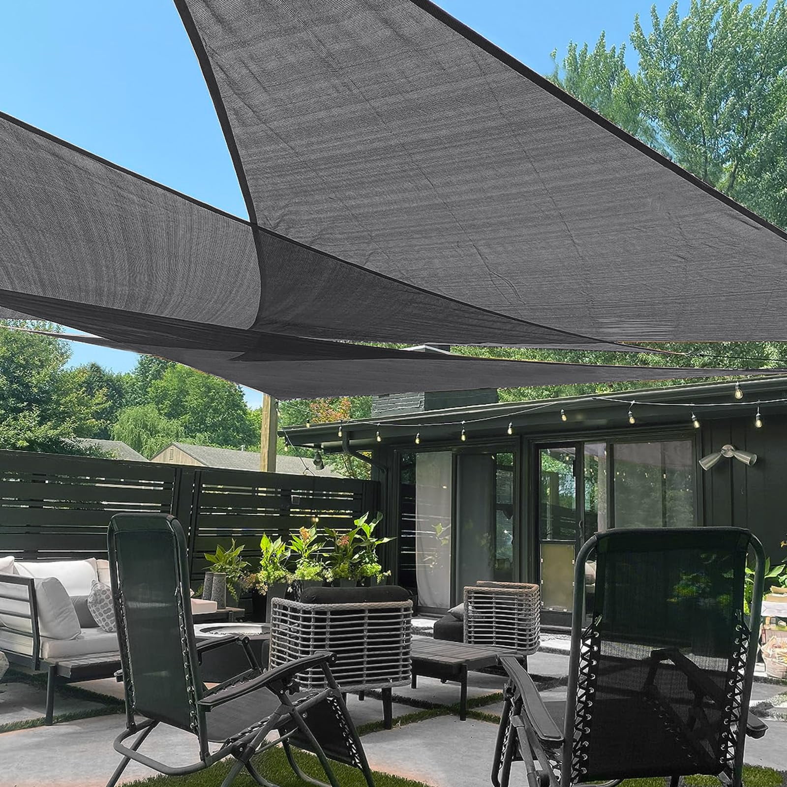 8'x 8' Triangle Sun Shade Sail Ss-219 Right Sunshade Garden Patio ...