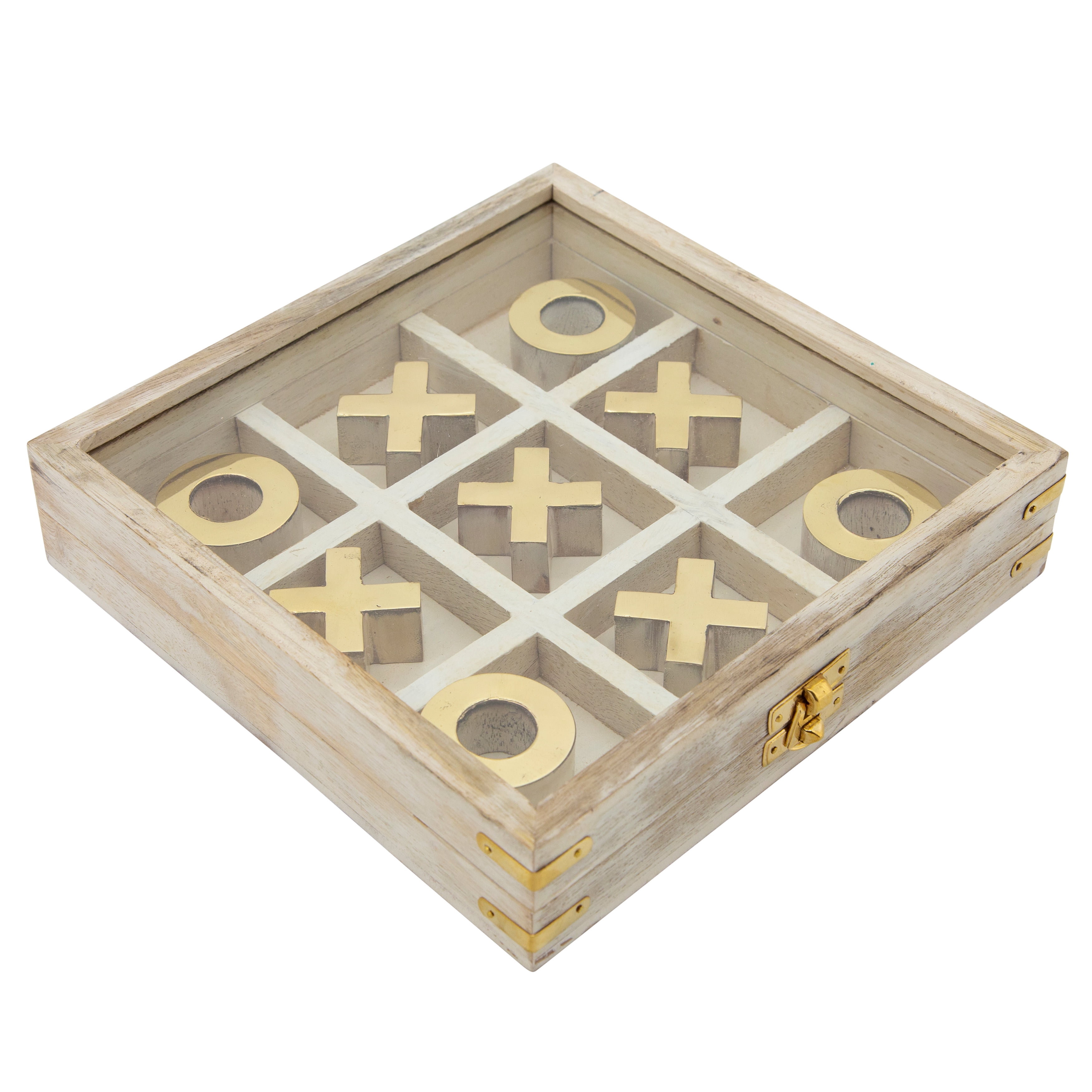 8" x 8" Wooden Tic-Tac-Toe Board Contemporary Decorative Tic Tac Toe ...
