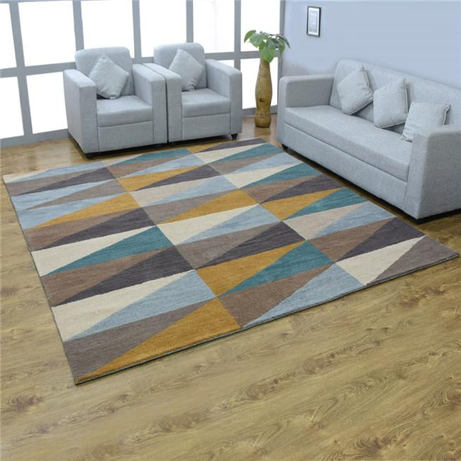 8 x 8 ft. Hand Tufted Wool Geometric Square Area Rug - Multi Color ...