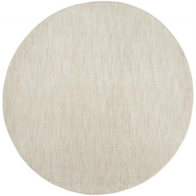 8 x 8 ft. Ivory & Beige Non Skid Indoor & Outdoor Round Area Rug ...