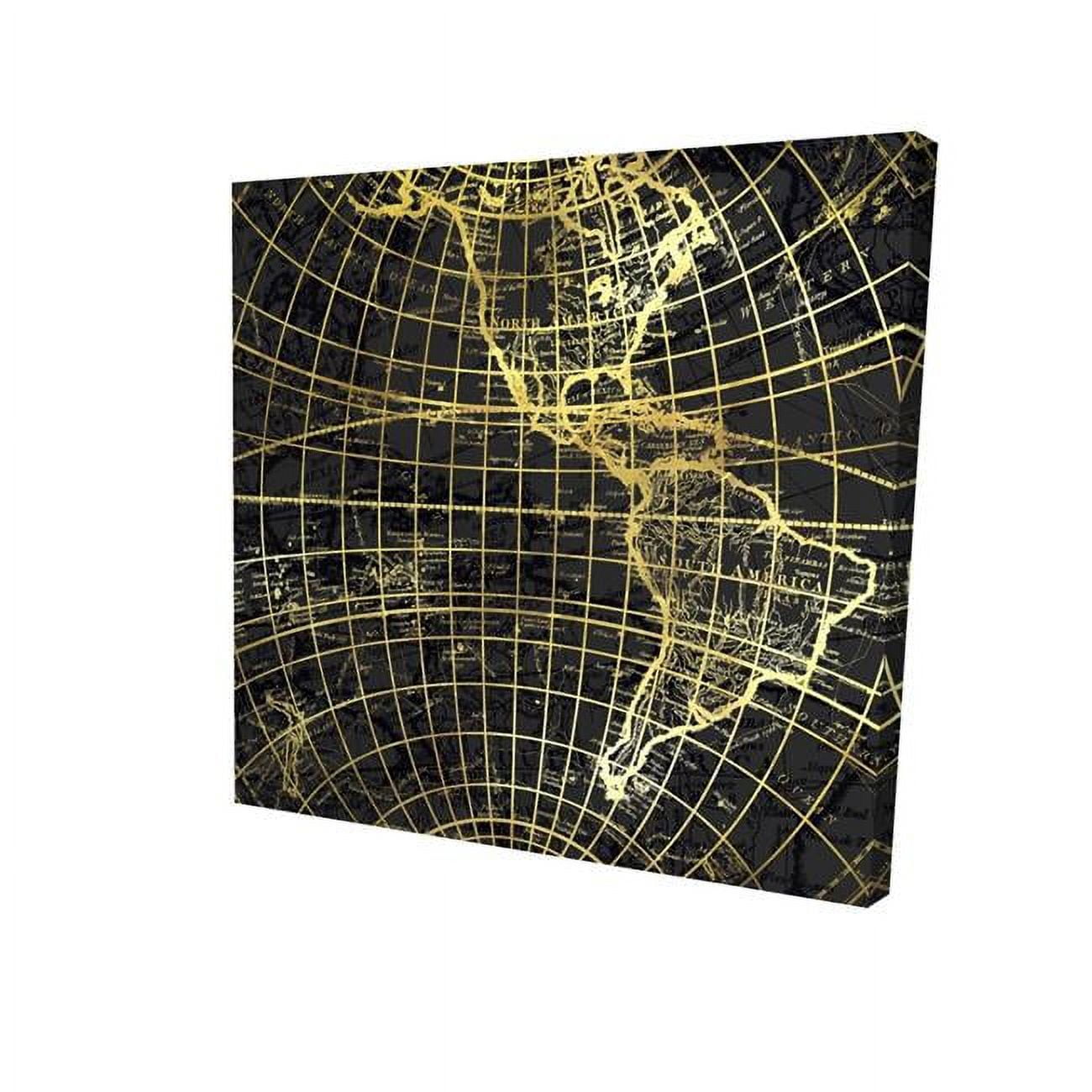 8 x 8 in. Black & Marine World Map Globe-Print on Canvas - Walmart.com