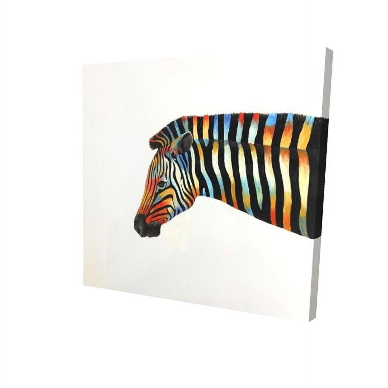 8 x 8 in. Colorful Zebra-Print on Canvas - Walmart.com