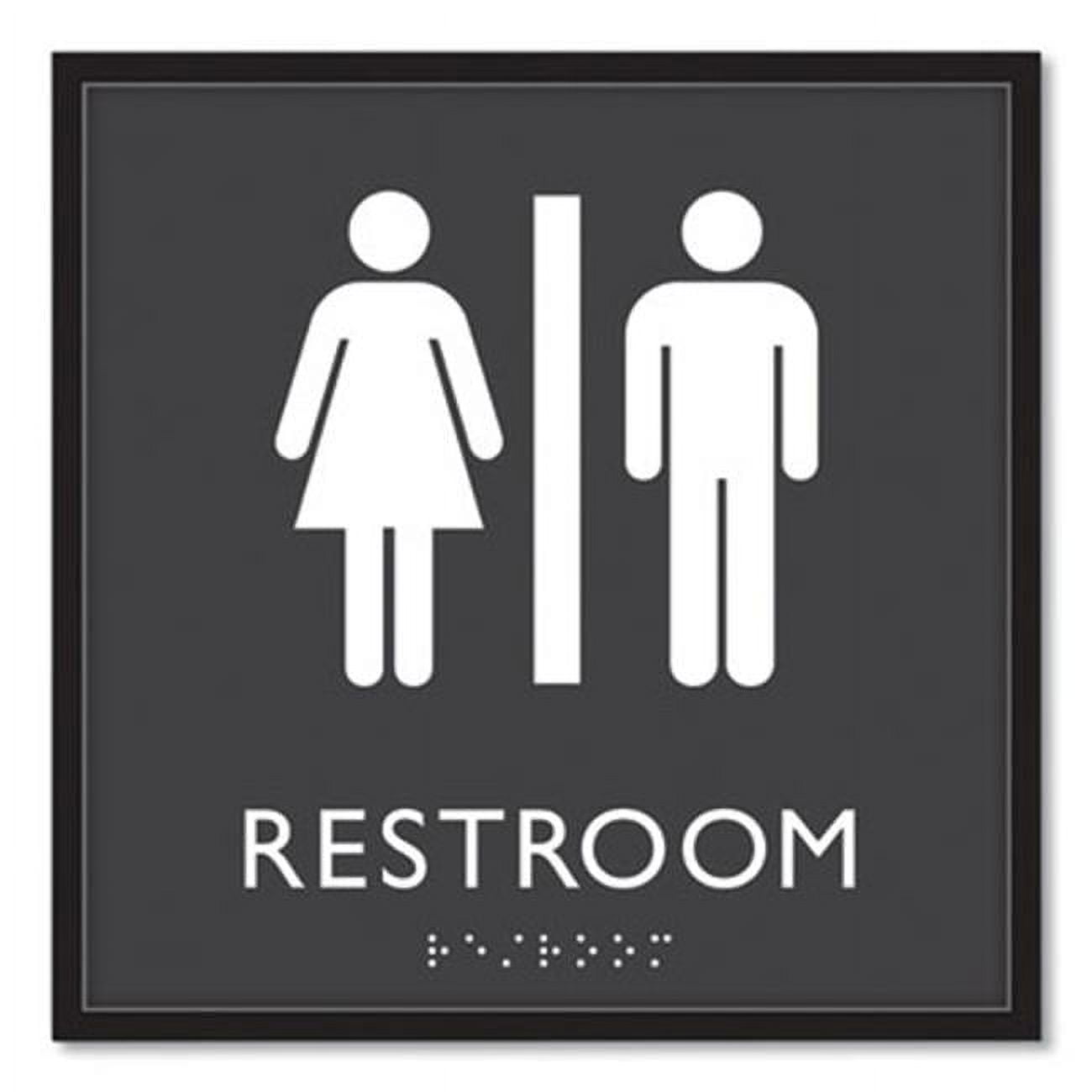 8 x 8 in. Plastic ADA Sign for Unisex Restroom, Clear & White - Walmart.com