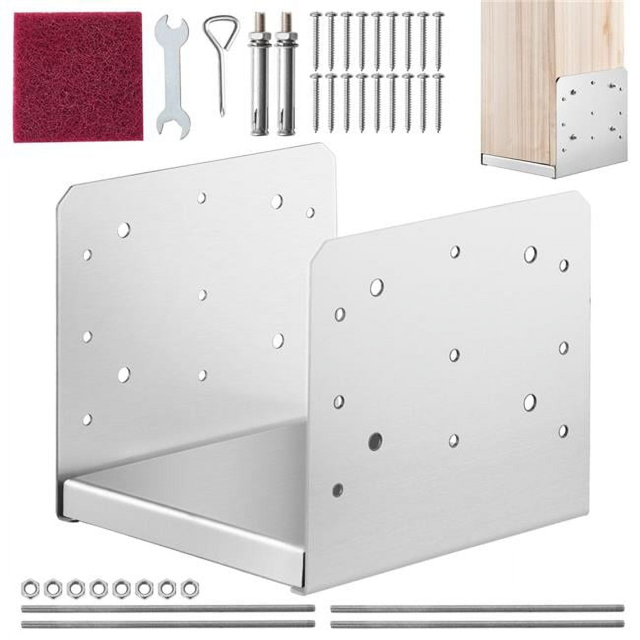 8 x 8 in. Post Base, Stainless Steel Adjustable Post Anchor Bracket ...