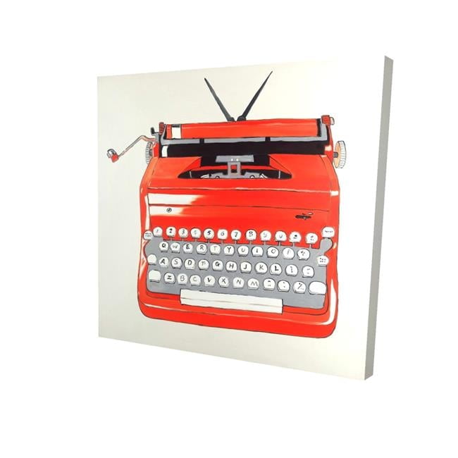 8 x 8 in. Red Typewritter Machine-Print on Canvas - Walmart.com