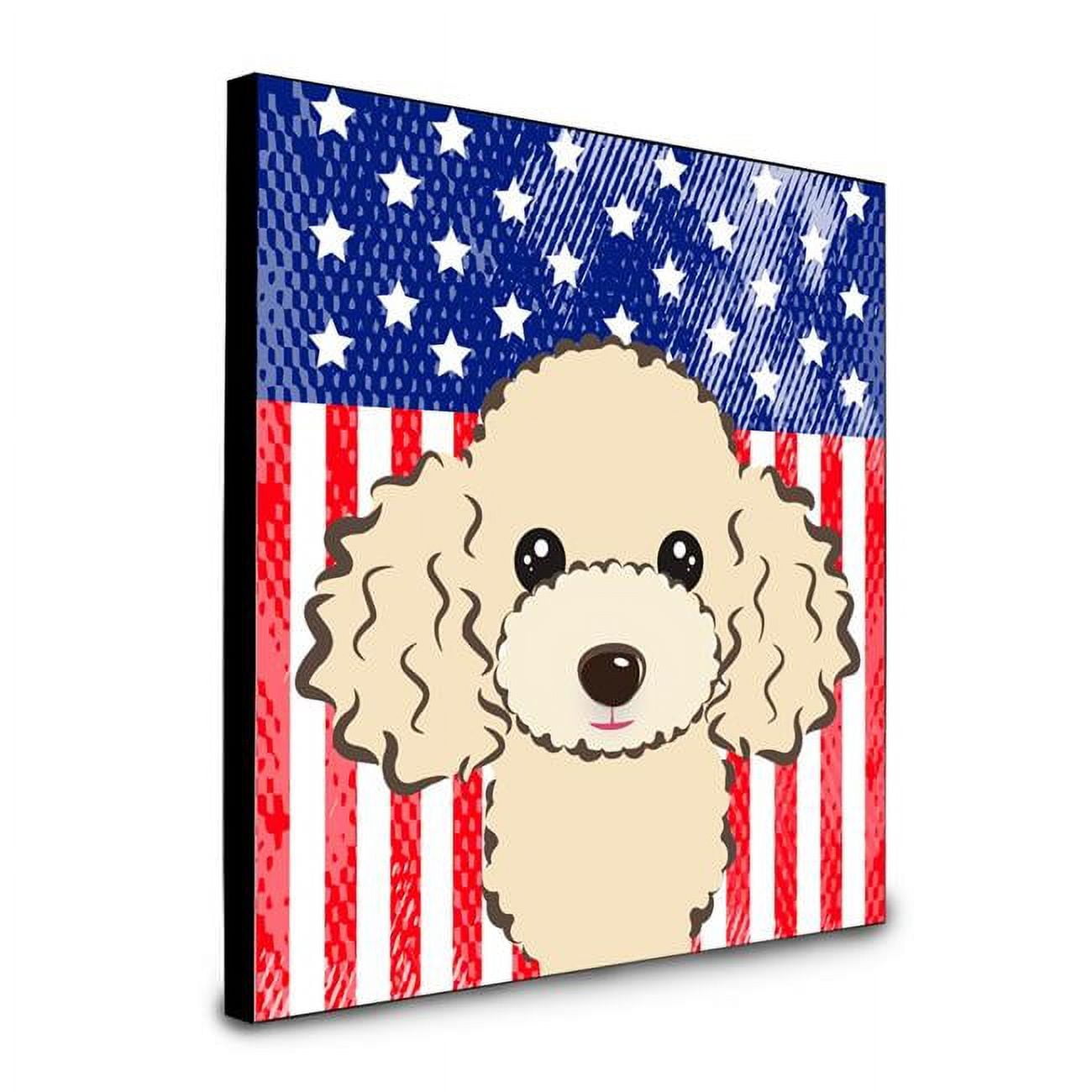 8 x 8 x 0.625 in. American Flag & Buff Poodle Artwork Panel Wall Decor ...