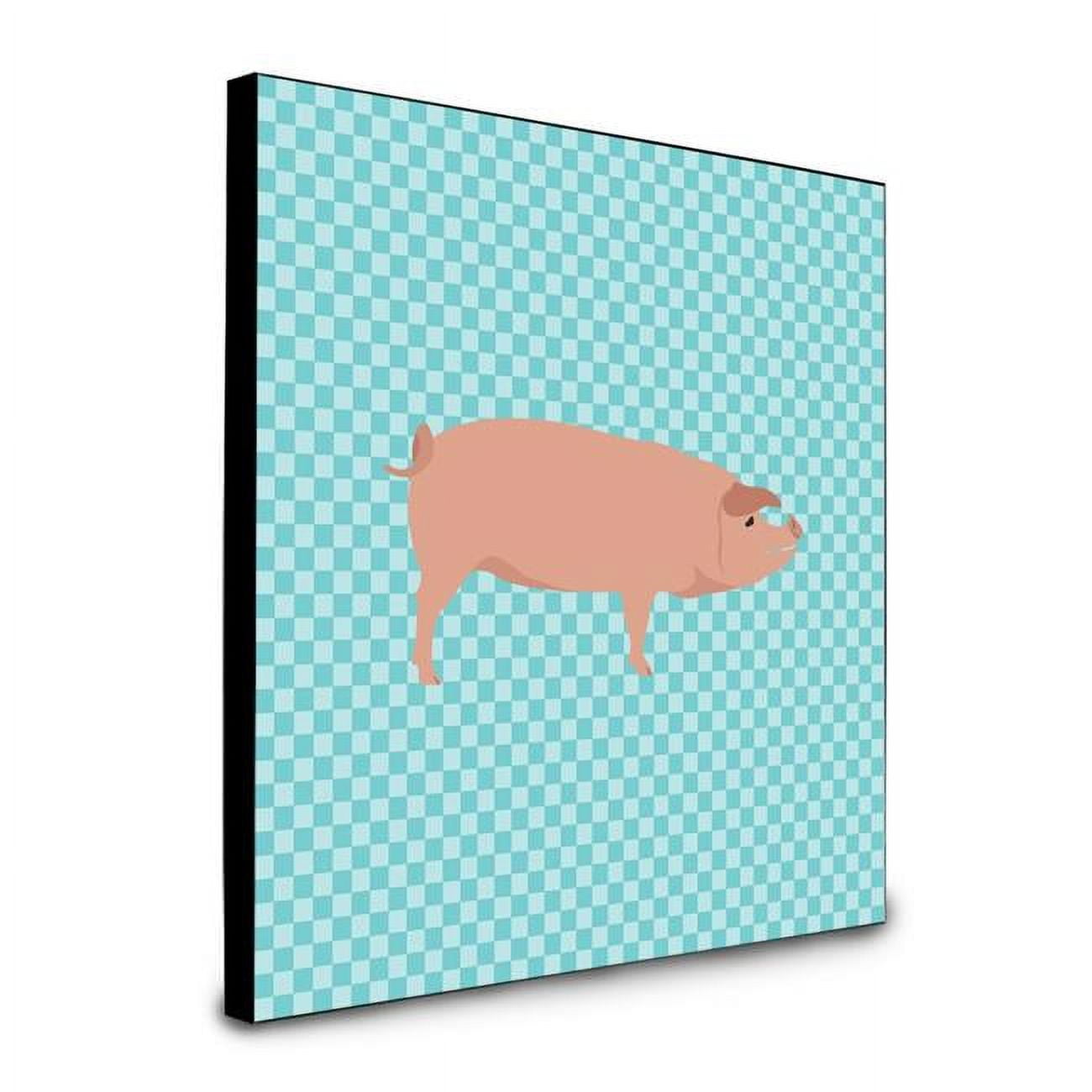 8 x 8 x 0.625 in. American Landrace Pig Blue Check Artwork Panel Wall ...