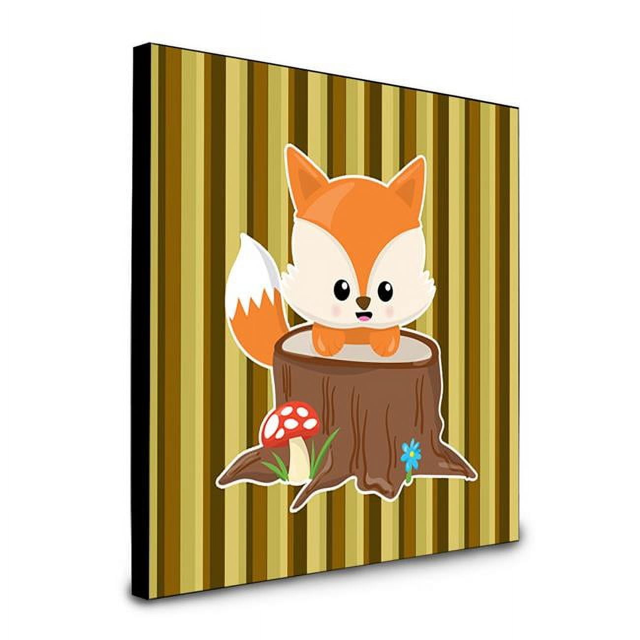 8 x 8 x 0.625 in. Baby Fox Tree Stripes Artwork Panel Wall Decor ...