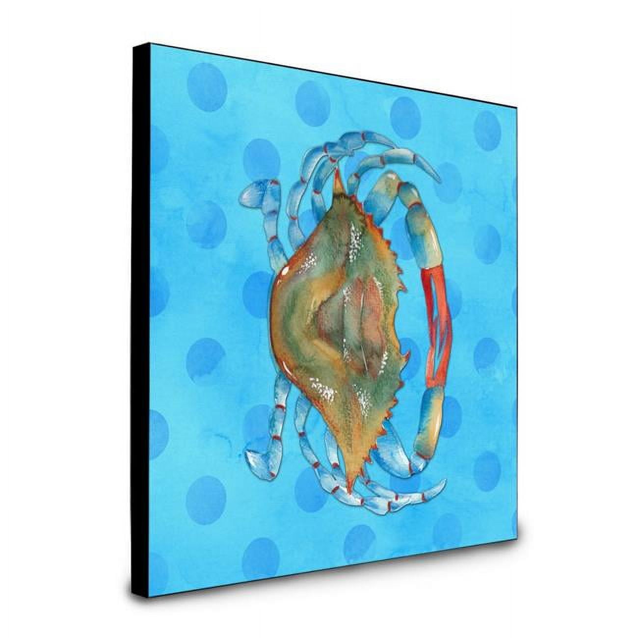 8 x 8 x 0.625 in. Blue Crab Blue Polkadot Artwork Panel Wall Decor ...