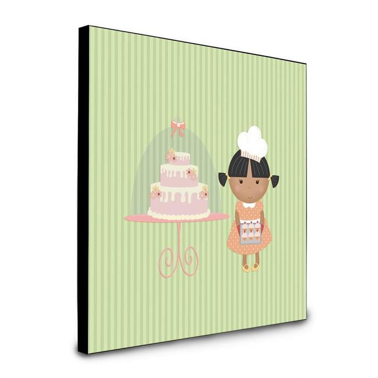 8 x 8 x 0.625 in. Cake Baker African American Green Artwork Panel Wall ...