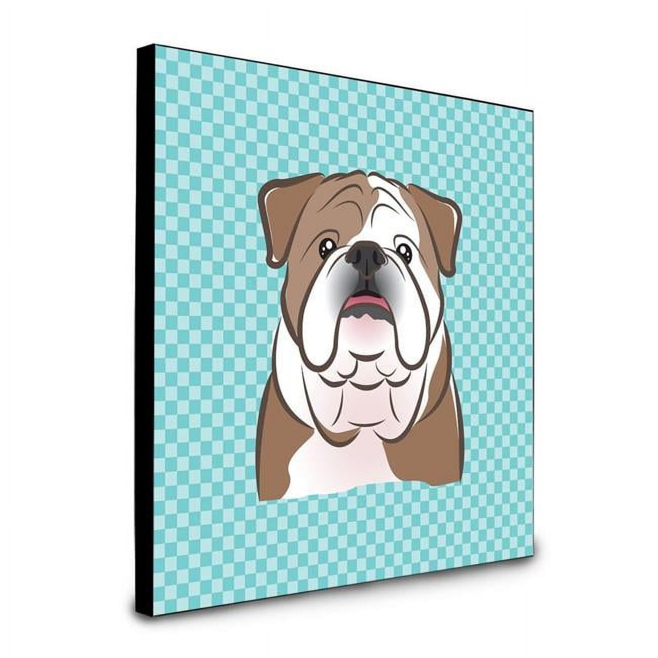 8 x 8 x 0.625 in. Checkerboard Blue English Bulldog Artwork Panel Wall ...