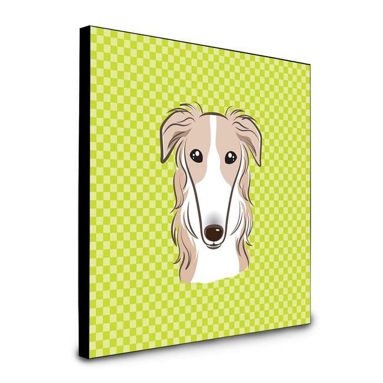 8 x 8 x 0.625 in. Checkerboard Lime Green Borzoi Artwork Panel Wall ...