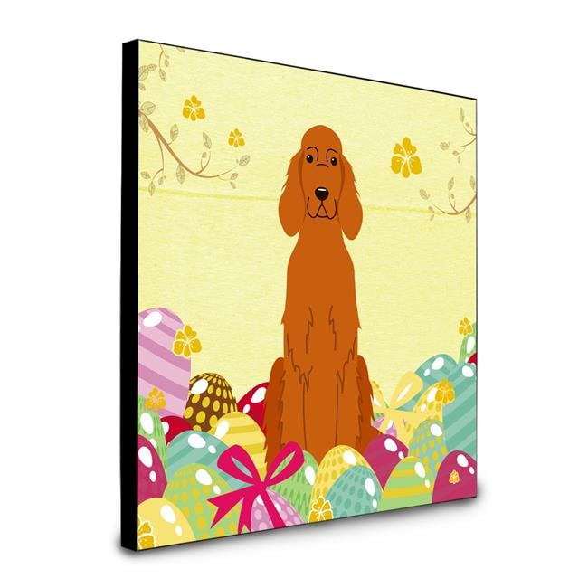 8 x 8 x 0.625 in. Easter Eggs Irish Setter Artwork Panel Wall Decor ...