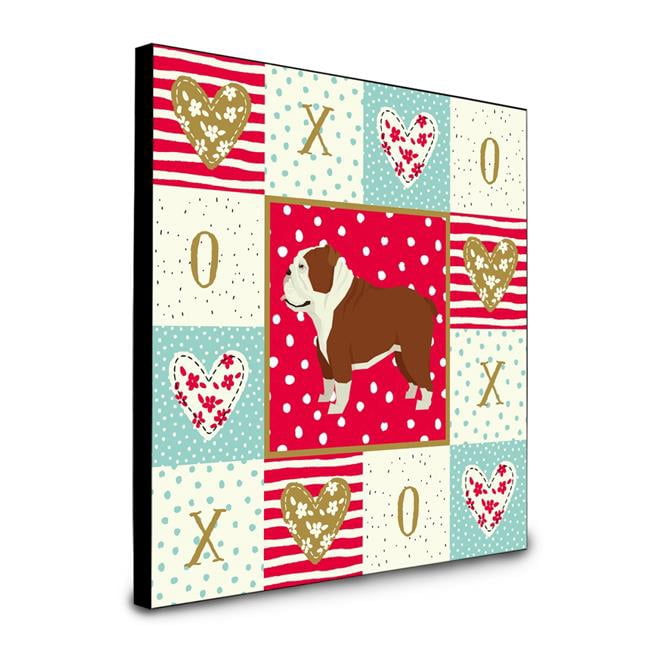 8 x 8 x 0.625 in. English Bulldog Love Artwork Panel Wall Decor ...