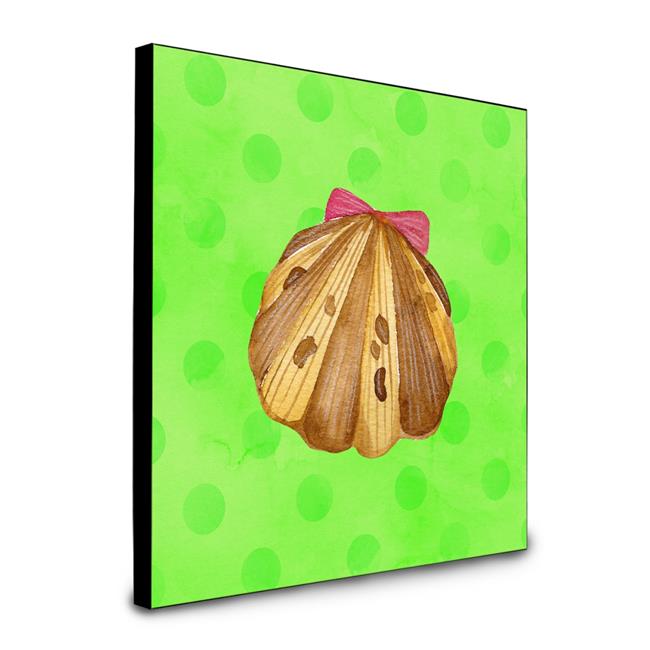 8 x 8 x 0.625 in. Sea Shell Green Polkadot Artwork Panel Wall Decor ...