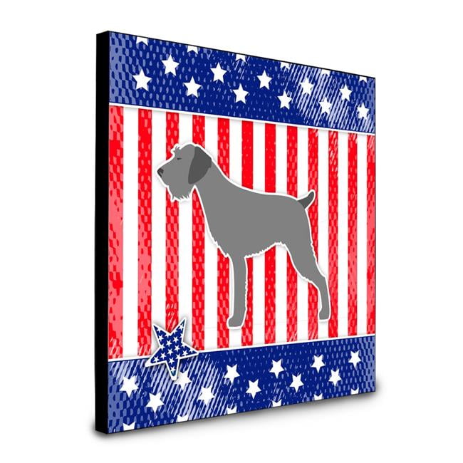 8 x 8 x 0.625 in. USA Patriotic German Wirehaired Pointer Artwork Panel ...