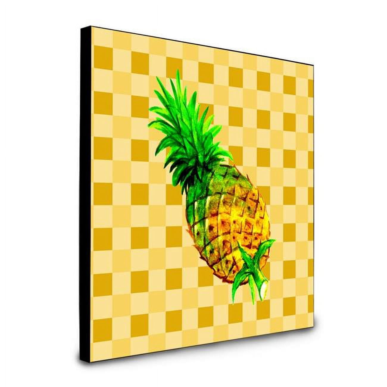 8 x 8 x 0.625 in. Whole Pineapple on Basketweave Artwork Panel Wall ...