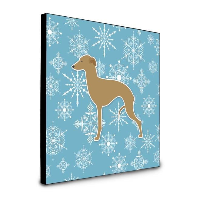 8 x 8 x 0.625 in. Winter Snowflake Italian Greyhound Artwork Panel Wall ...