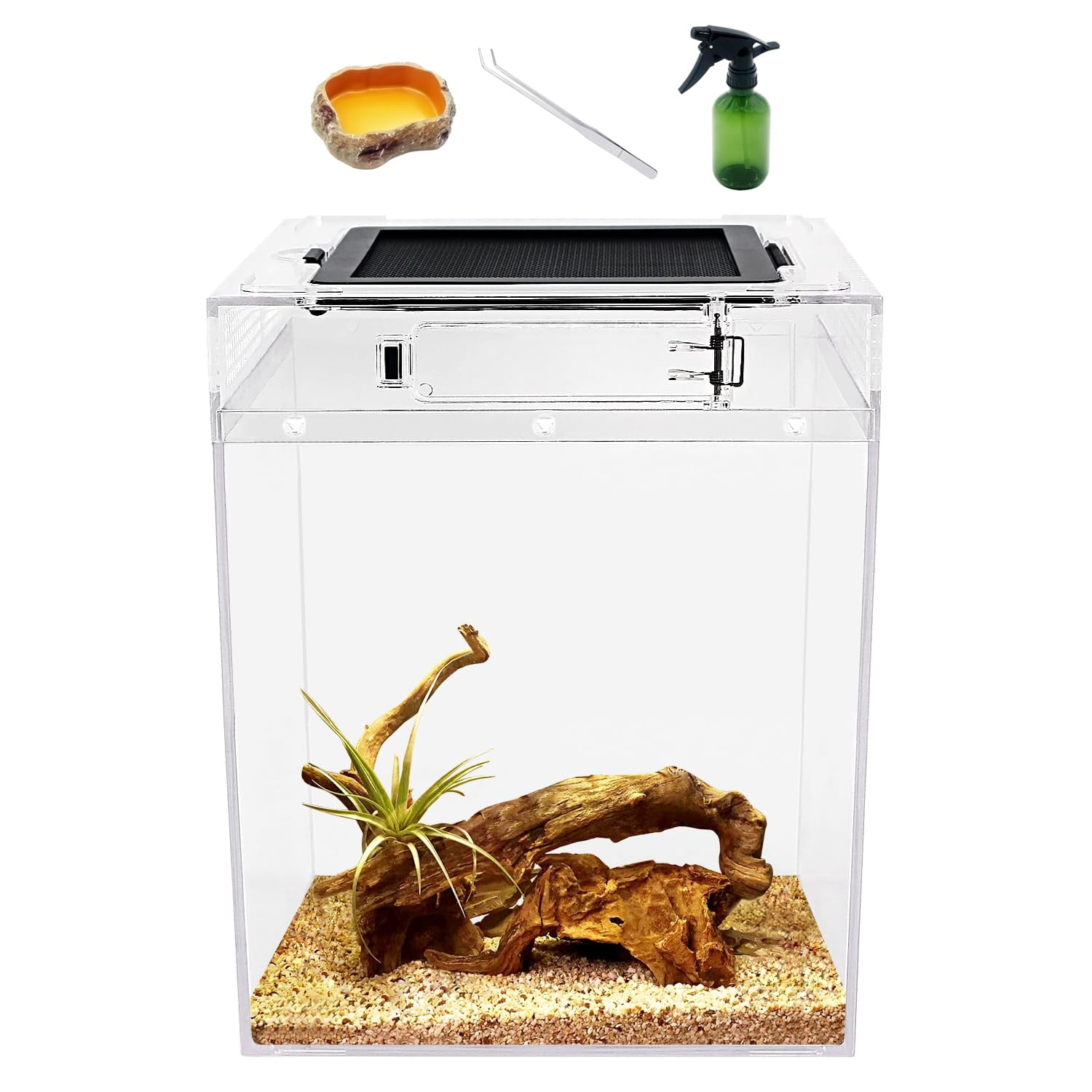 8" x 8" x 11" Reptile Terrarium with Sliding Top Door and Screen ...