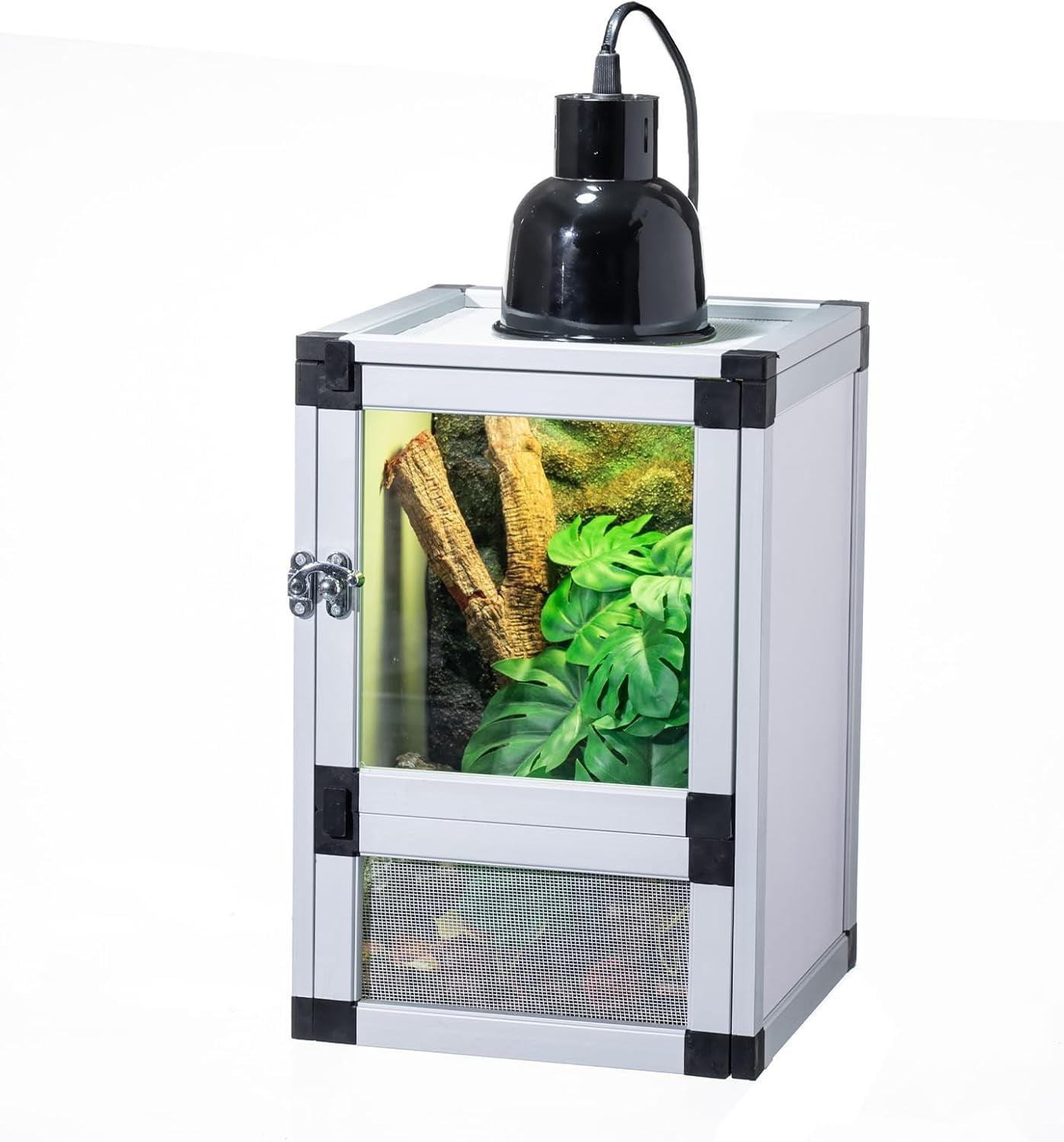 8" x 8" x 12" Bright White Reptile Cage, Rainforest Habitat with ...