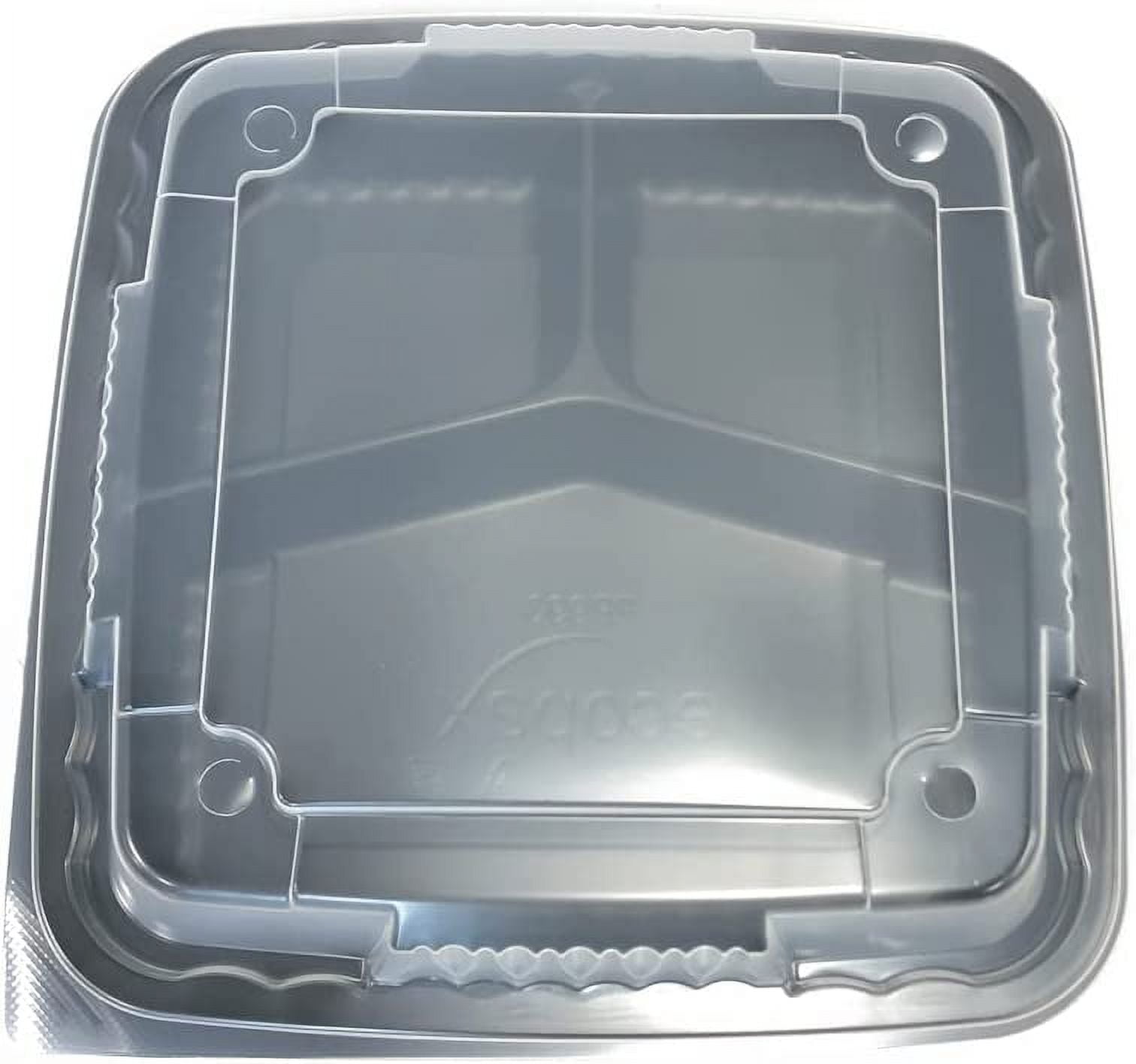 8" x 8" x 3", 3 Compartment Tray with Translucent Vented Lid. Combo ...