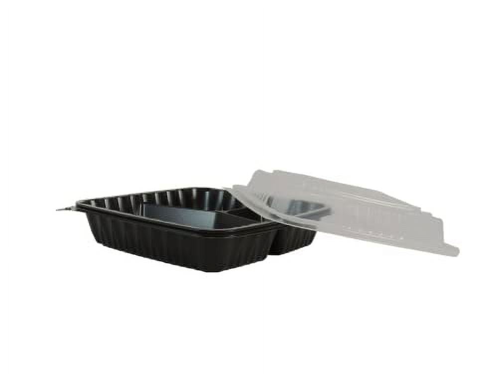 8" x 8" x 3", 3 Compartment Tray with Translucent Vented Lid. Combo ...