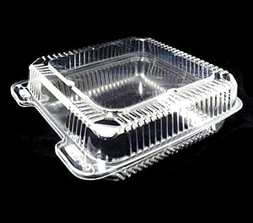 8" x 8" x 3" Clear Hinged Plastic Food Bakery Take-Out Container (pack ...