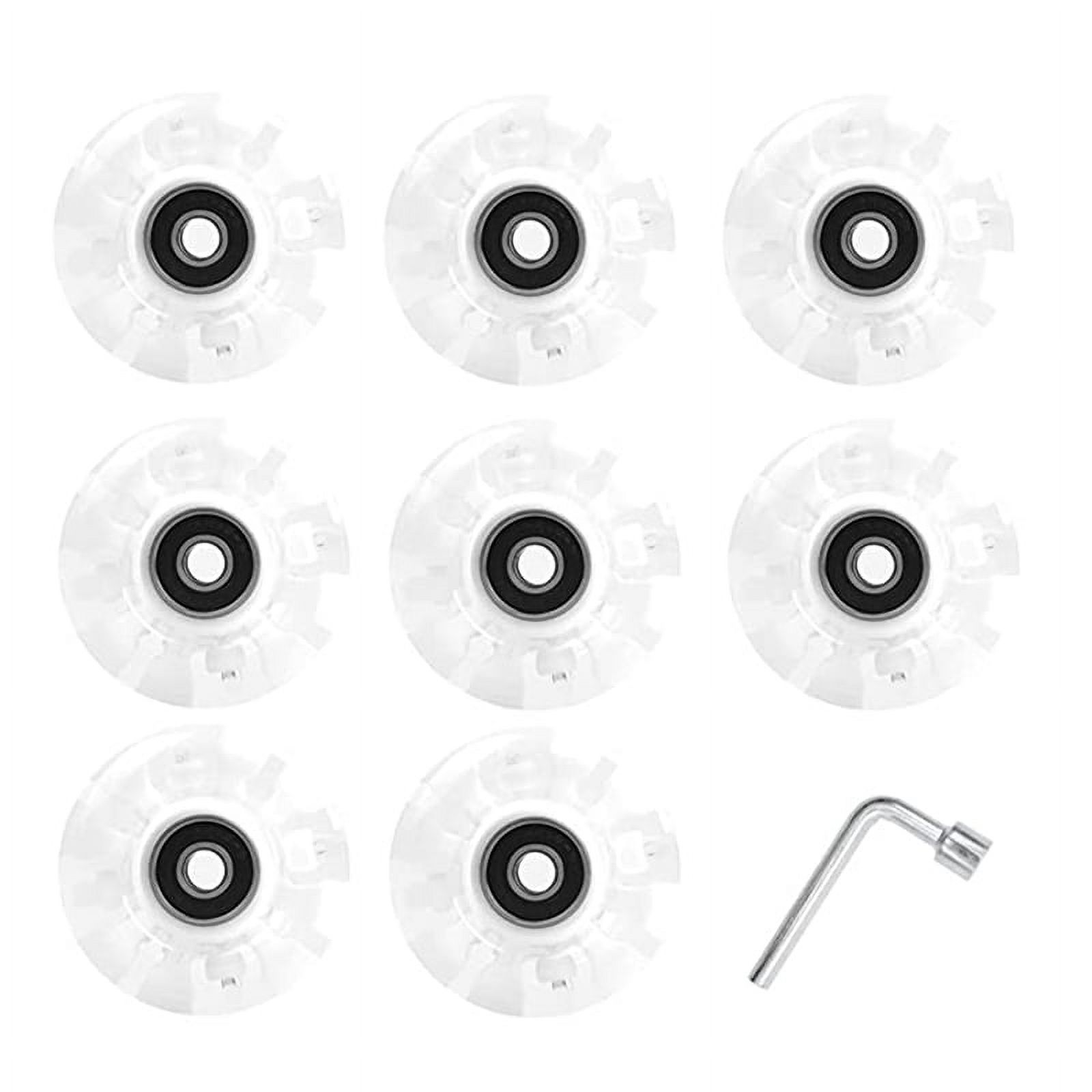 8 x 82A Light-Emitting Skate Wheels 32 x 58mm, Fitted with Bearings ...