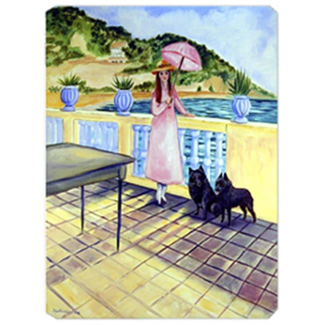 8 x 9.5 in. Lady with her Schipperke Mouse Pad, Hot Pad or Trivet ...