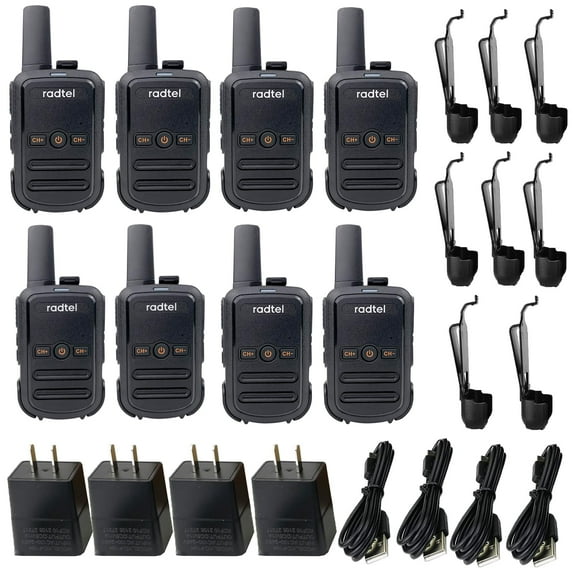 8 x Radtel RT12 Rechargeable Walkie Talkies for Adults Long Range ...