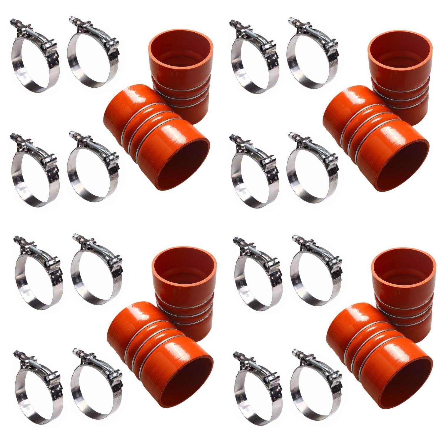 TORQUE 8 PCS Silicone CAC Charge Air Cooler Hump Hose Boot Set 3" x 6 ...