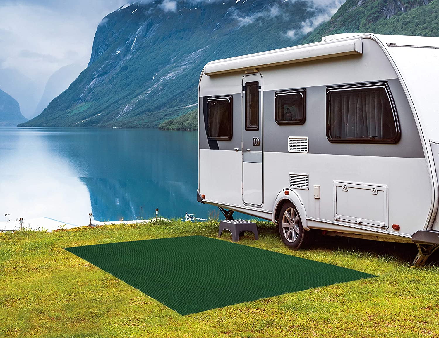 8' x 8' Soft and Durable Ribbed Pattern Indoor/Outdoor Area Rugs ...