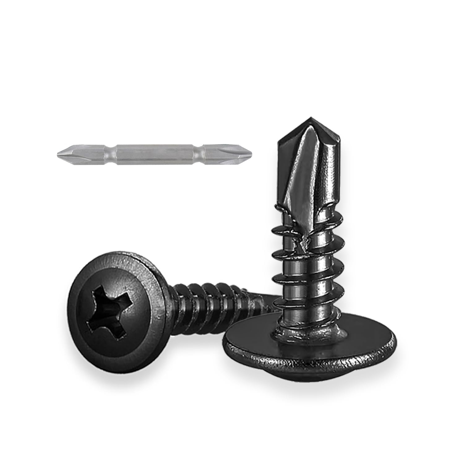 #8 x1/2"（200pcs） Black Self Tapping Screws for Metal, Sheet Metal Screw ...