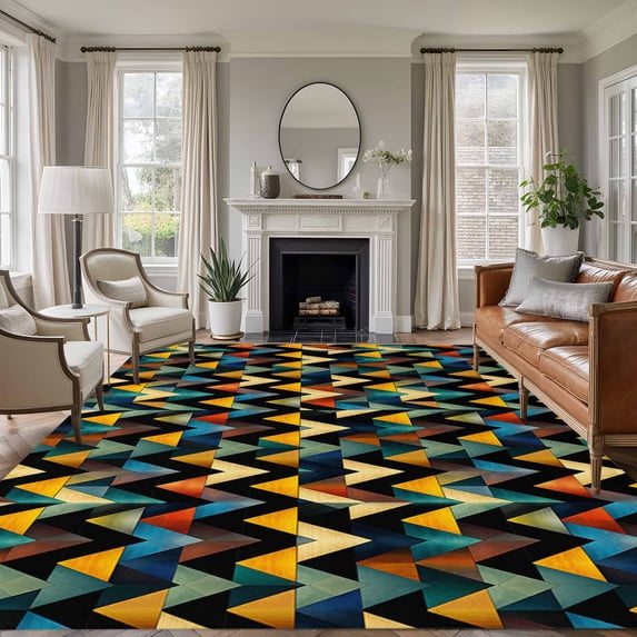 8'x10' Area Rugs, Contemporary Geometric Indoor Outdoor Area Rug for ...