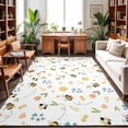 8'x10' Area Rugs, Flowers Bees Indoor Outdoor Area Rug for Living Room ...