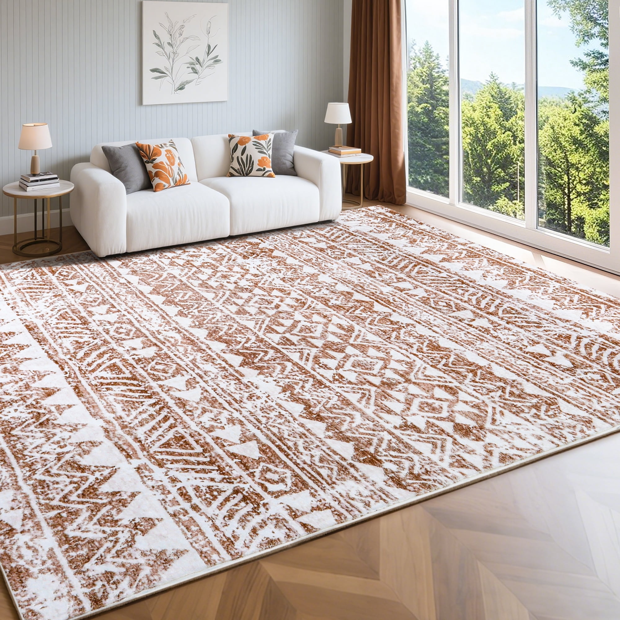 8'x10' Area Rugs for Living Room, UNTIMATY Washable Rugs Boho Moroccan ...