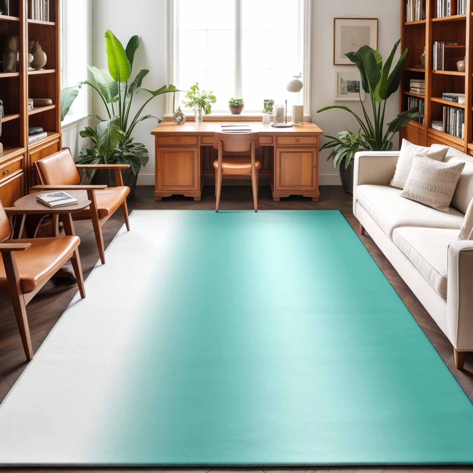 8'x10' Area Rugs, Turquoise Ombre Indoor Outdoor Area Rug for Living ...