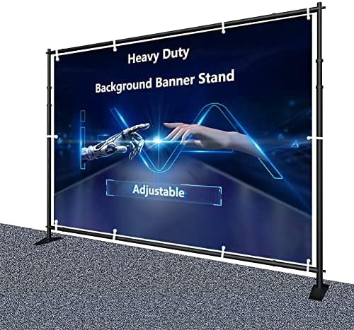 8'x10' Heavy-Duty Telescopic Step and Repeat Banner Backdrop Stand ...
